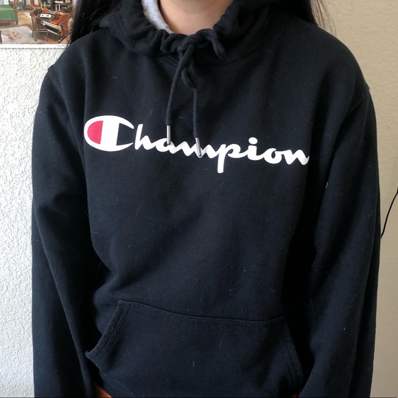 Champion | Jackets & Coats | Champion Simple Black Hoodie | Poshmark